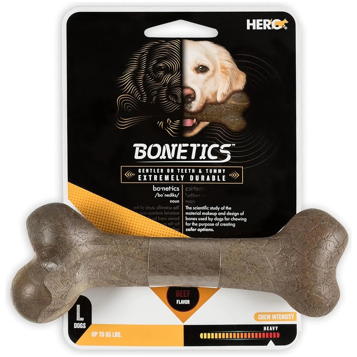 Hero Bonetics Chew Bone Large Beef Flavor - Barkaroo – Barkaroo